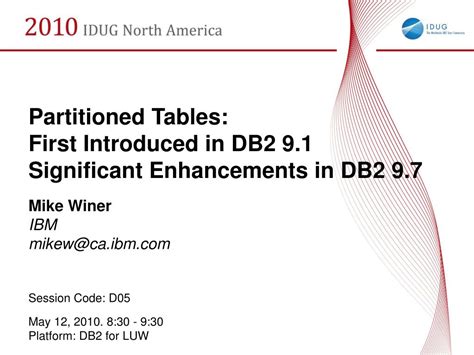 ppt partitioned tables first introduced in db2 9 1 significant