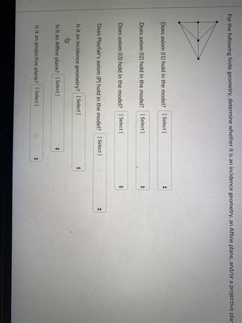 Solved For The Following Finite Geometry Determine Whether