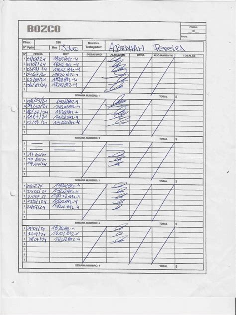 Planilla De Almuerzo 17 Al 31 De Julio Pdf