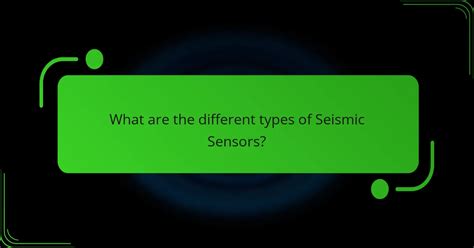 An Overview Of Seismic Sensors And Their Sensitivity To Ground