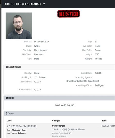 Grant County Busted Added A New Photo Grant County Busted