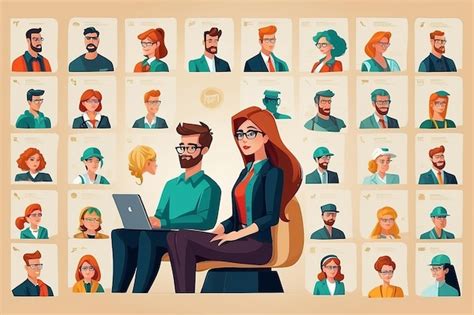 premium ai image vector profession characters man and woman