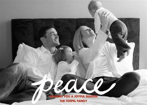 Peace Script Horizontal Holiday Photo Card