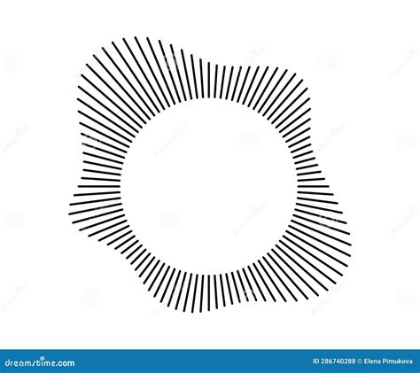 Radial Wave Sound Lines Circular Frame Sound Circle Ring Wavy Roun