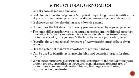 Structural Genomics Functional Genomics Comparative Genomics Pptx