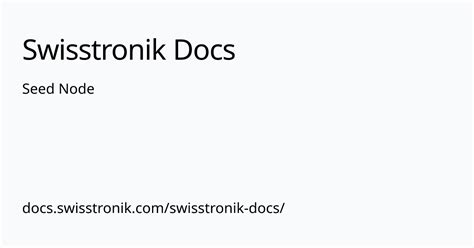 seed node swisstronik docs