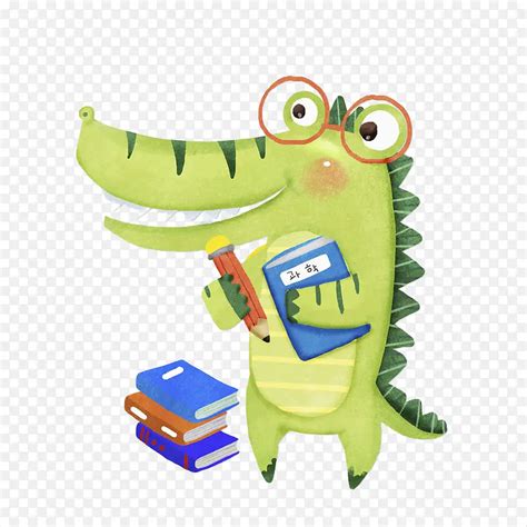 做笔记的鳄鱼png图片素材下载 图片编号qepjkzxy 免抠素材网