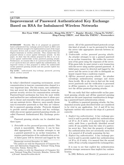 pdf cryptanalysis of improvement of password authenticated key