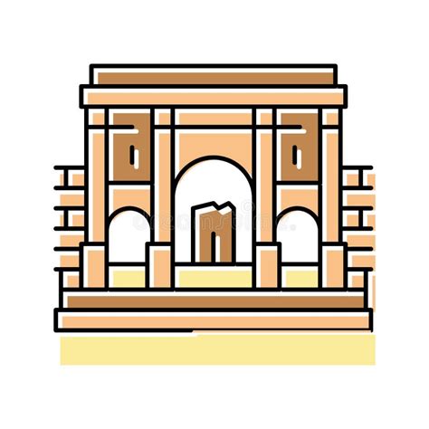 Carthage Historic Building Color Icon Vector Illustration Stock Vector Illustration Of