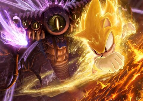 Sonic The Hedgehog Super Sonic And Dark Gaia Sonic And 1 More Drawn