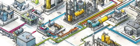 Isometric Refinery Layout Showcasing Animated Workflow Arrows Efficient Processes Operations