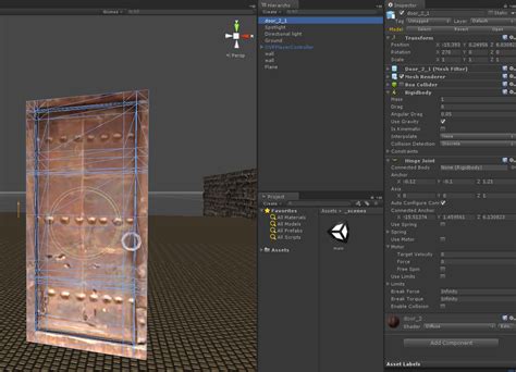 Hinge Joint For A Door Not Moving And Not Interactable R Unity3D