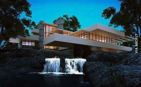 Fotos Bonitas De Noche De La Casa De La Cascada Falling Water Frank