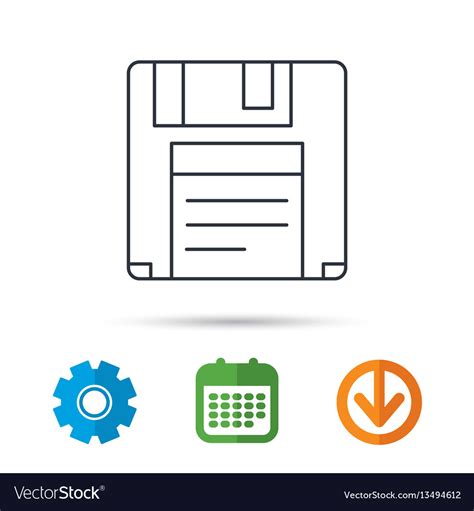Floppy Disk Icon Retro Data Storage Sign Vector Image