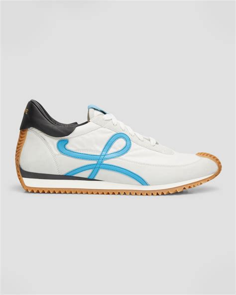 Loewe Mens Suede And Nylon Flow Runner Sneakers Neiman Marcus
