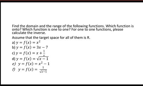 solved find the domain and the range of the following