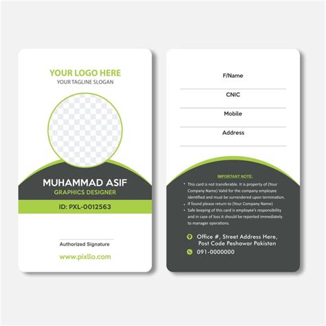 employee id card template free download coreldraw file