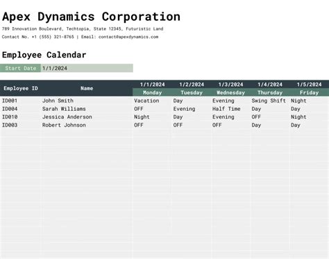 Free Weekly Work Schedule Template Easy Staff Planning