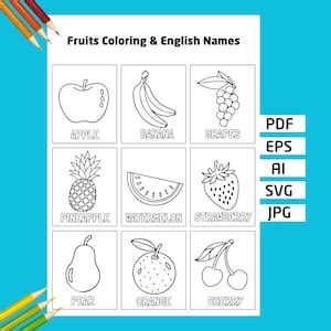 Fruits Coloring Pages With English Names Fun And Educational Printable
