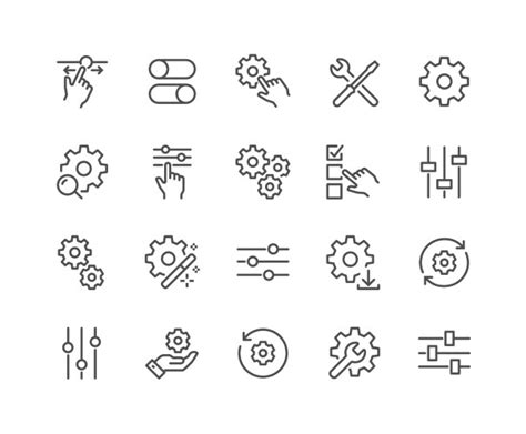 Setup And Settings Icon Set Management Options Vector Image