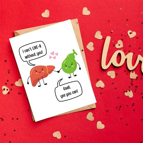 Funny Livergallbladder Valentines Day Card Clever Card For Medical