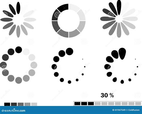Progress Bar Icon Set Progress Bar Indicator Loading Status Icon