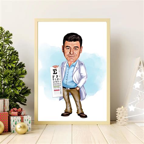 Male Optometrist Cartoon Drawing From Photo Funny Optometrist T For