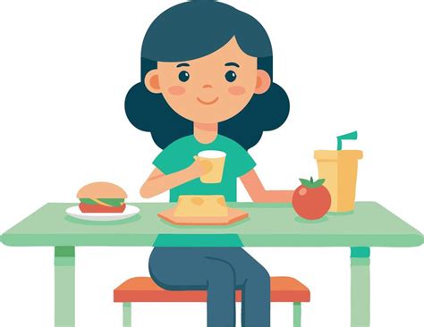 Niña Almorzando Vectores Iconos Gráficos Y Fondos Para Descargar Gratis