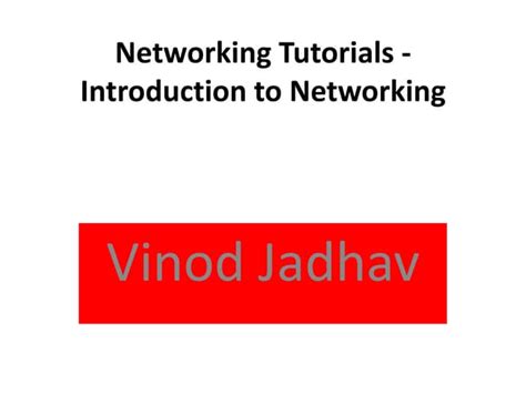 networking tutorials introduction to networking ppt
