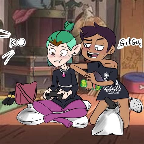 Rule 34 2girls Amity Blight Casual Clothing Controller Masturbation