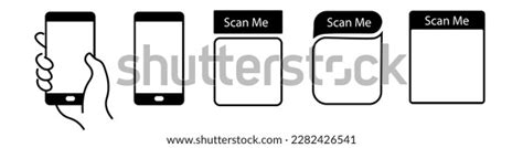 Set Qr Code Frames Scan Me Stock Illustration Shutterstock