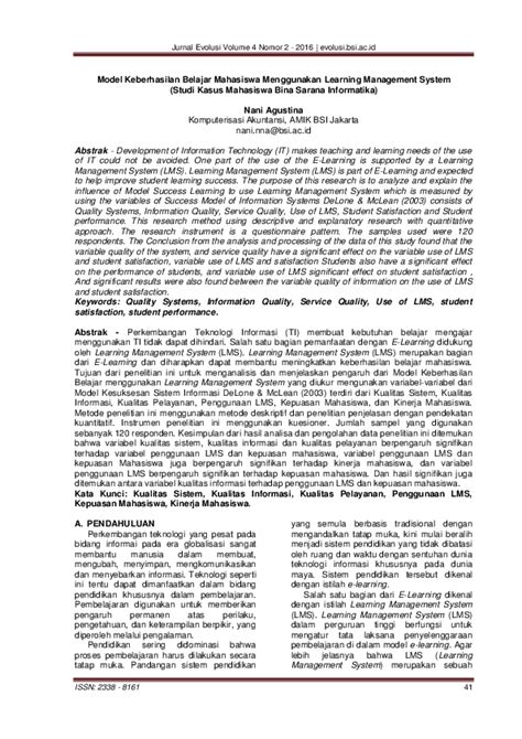 Pdf Model Keberhasilan Belajar Mahasiswa Menggunakan Learning