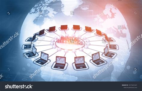 Computer Network Internet Communication Concept 3d Ilustración De