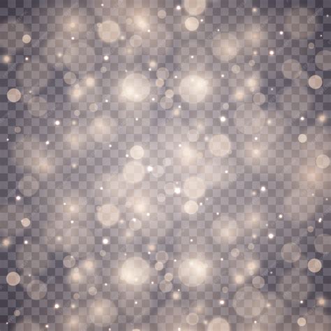 흰색 불꽃 반짝임 Bokeh 조명 효과 투명 배경에 반짝 반짝이는 마법 먼지 입자 프리미엄 벡터