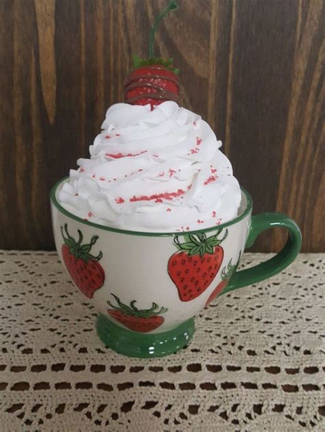 Fake Food Strawberry Mug Hot Cocoa Chocolate Latte