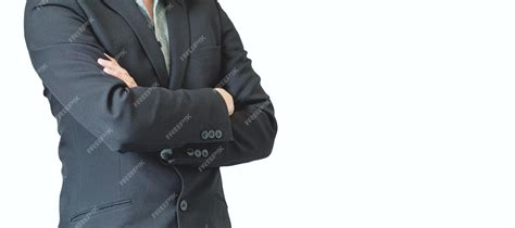 Premium Photo Confident Unrecognizable Executive In Suit With Arms