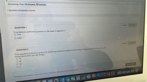 Solved If Correlation Coefficient Is Postive T The Slope