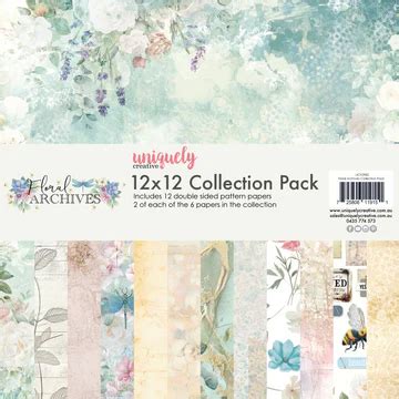 Floral Archives 12x12 12 Paper Pack Craftables