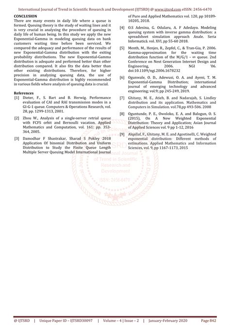 Application Of Exponential Gamma Distribution In Modeling Queuing Data Pdf