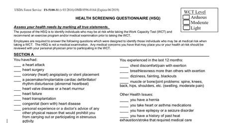 Wildland Heatlh Screening Questionnaire For Work Capacity Test Pdf Dochub