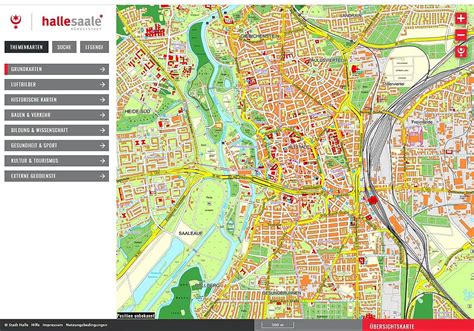 Funktion Stadtplan Halle Saale Händelstadt