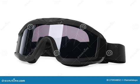 Tactical Glasses Isolated On White Military Training Equipment Stock