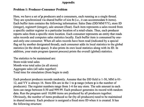 solved appendix problem 1 producer consumer problem here