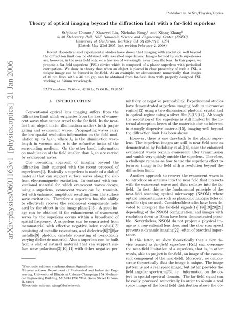 Pdf Theory Of Optical Imaging Beyond The Diffraction Limit With A Far Field Superlens Art