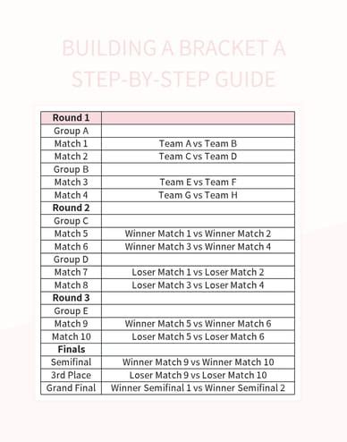 Free Bracket Guide Templates For Google Sheets And Microsoft Excel Slidesdocs