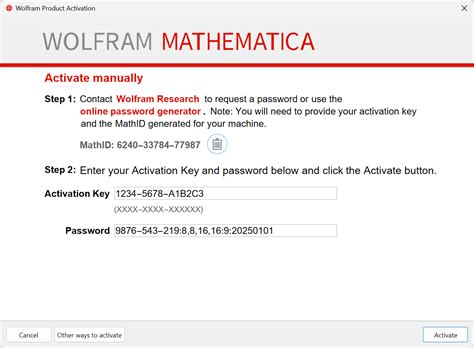 Wolfram Support Quick Answers How Do I Manually Activate Mathematica