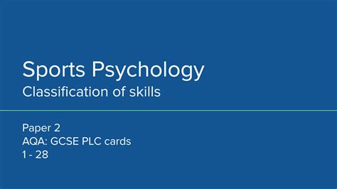 Gcse Pe Classification Of Skills Revision Cards Teaching Resources