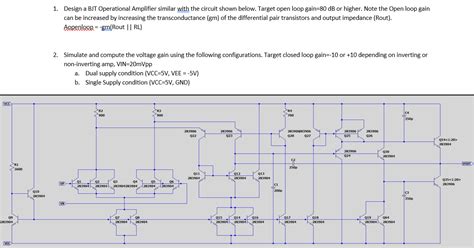 Design A Bjt Operational Amplifier Similar With The