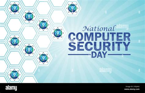 National Computer Security Day Wallpaper With Shapes And Typography