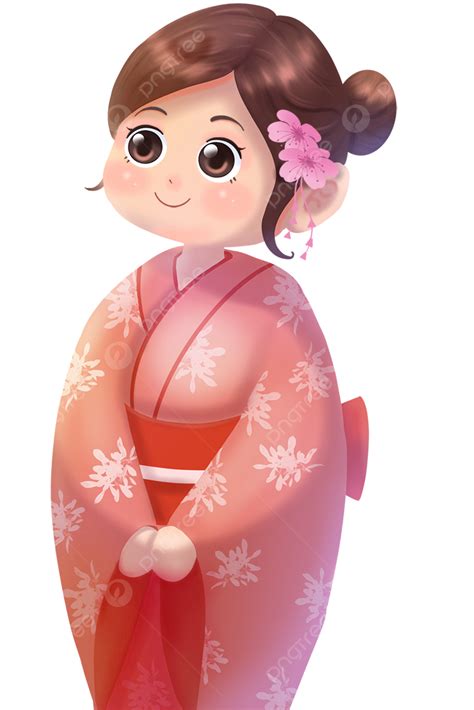 기모노를 입은 여성 화복 여자 캐릭터 Png 일러스트 및 이미지 에 대한 무료 다운로드 Pngtree